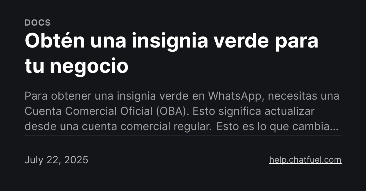 Obtén una insignia verde para tu negocio