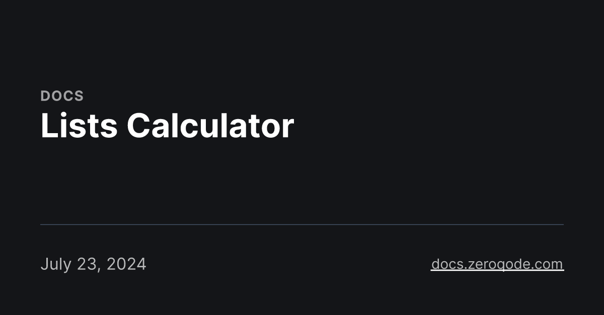 Lists Calculator