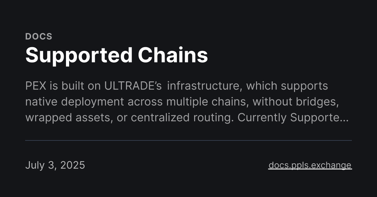 Supported Chains