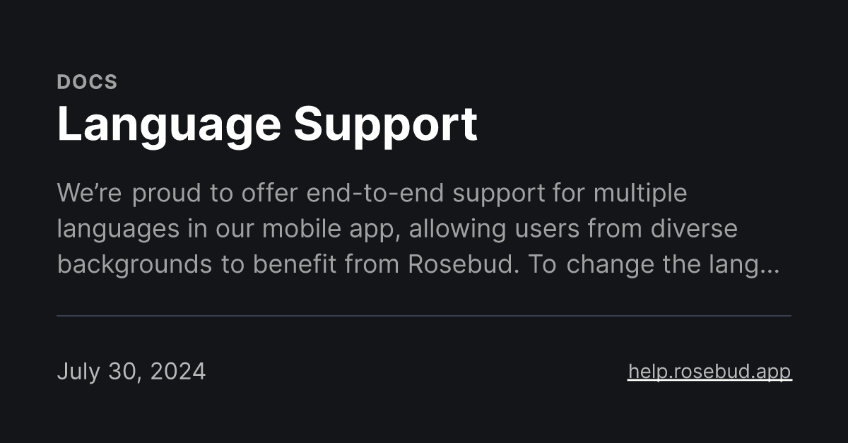 Language Support