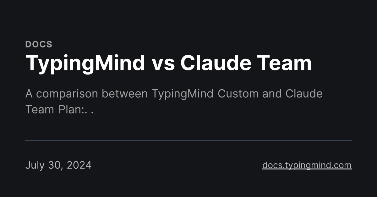 TypingMind vs Claude Team