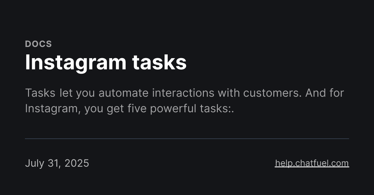 Instagram tasks