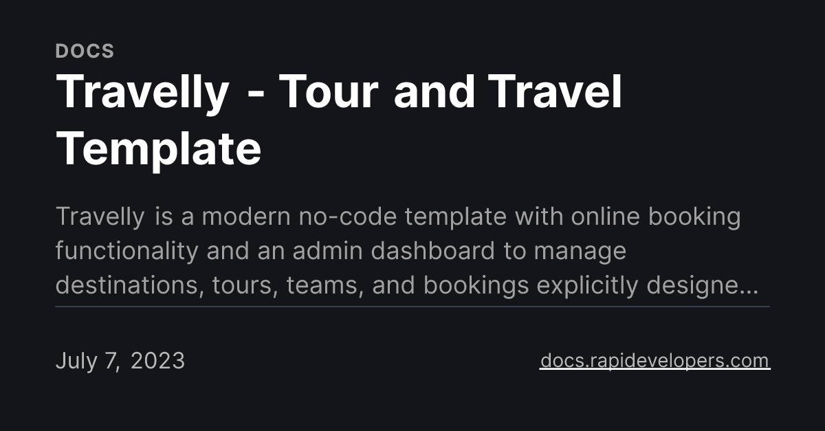 Travelly - Tour and Travel Template
