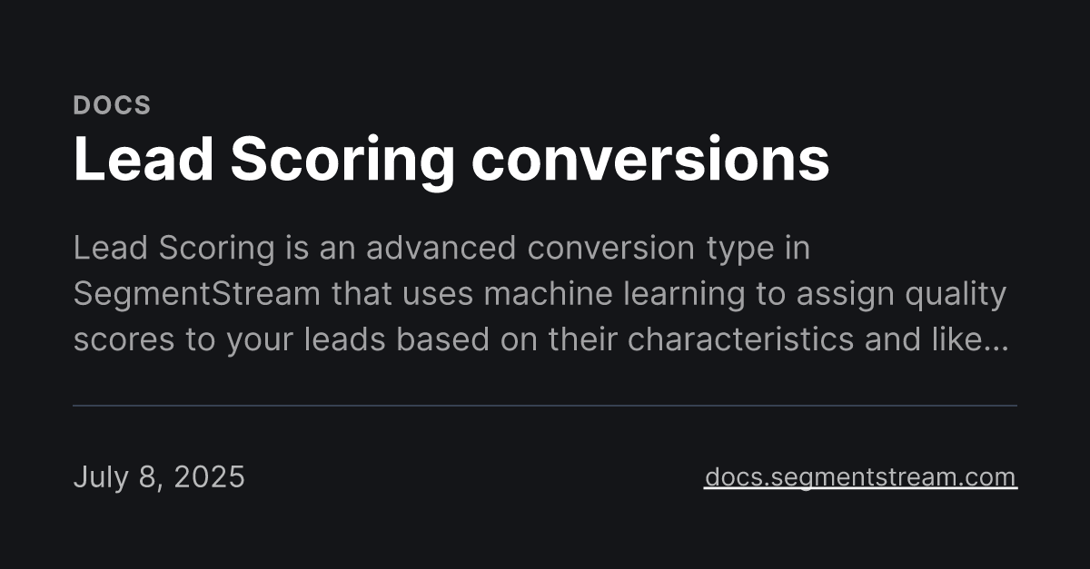 Lead Scoring conversions