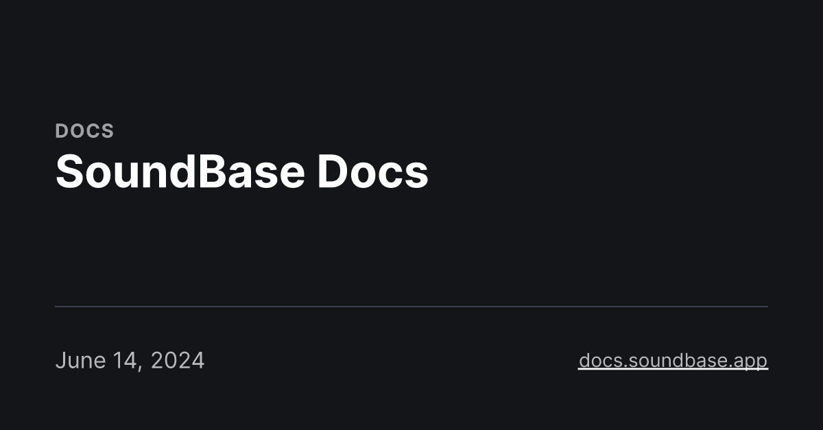 SoundBase Docs