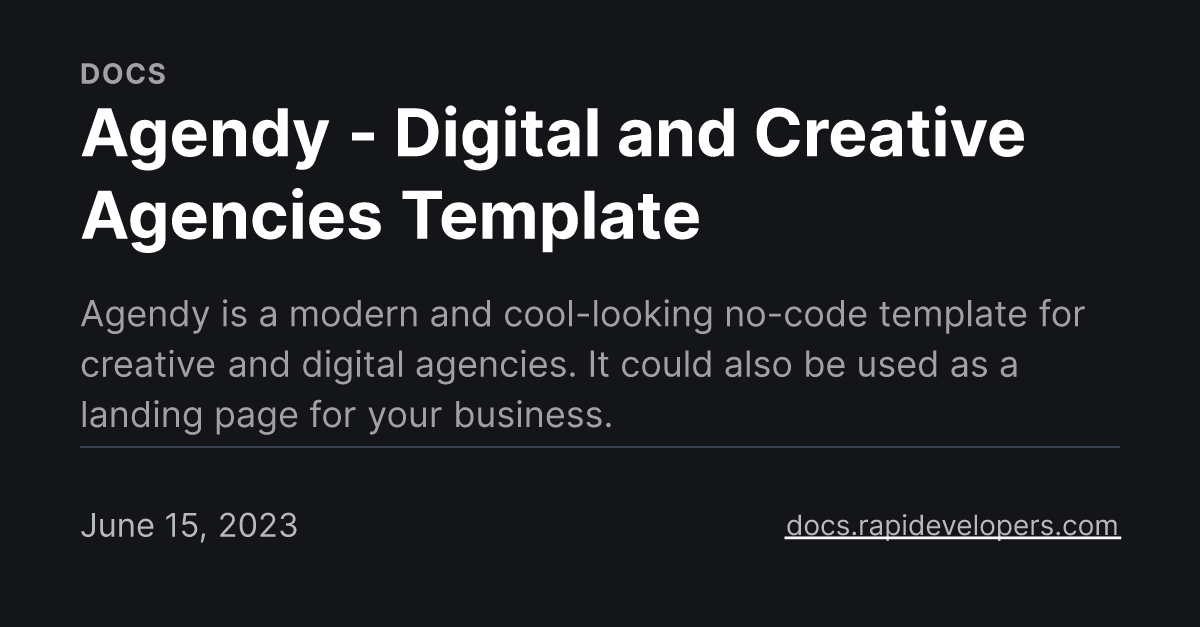 Agendy - Digital and Creative Agencies Template