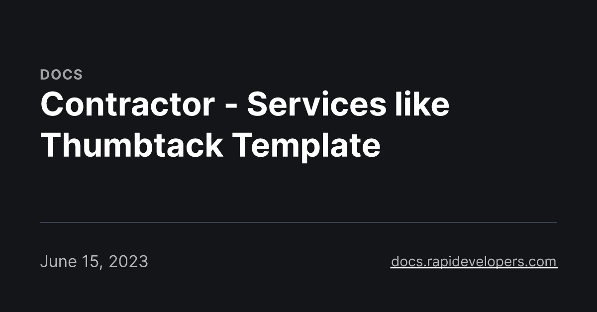 Contractor - Services like Thumbtack Template