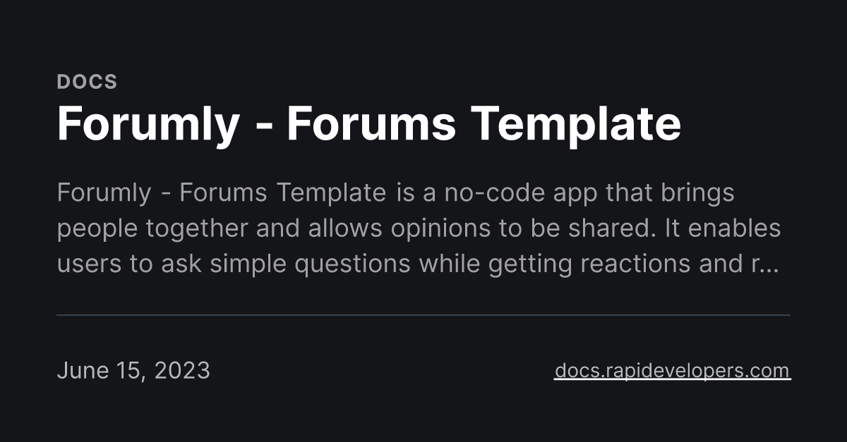 Forumly - Forums Template