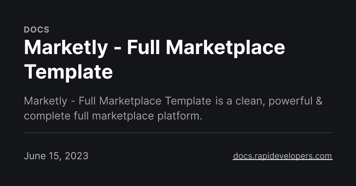 Marketly - Full Marketplace Template