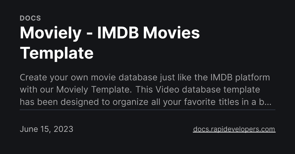 Moviely - IMDB Movies Template