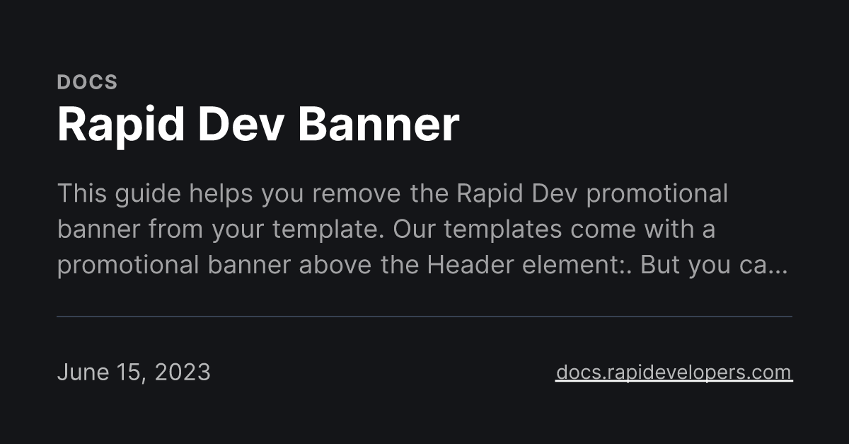 Rapid Dev Banner
