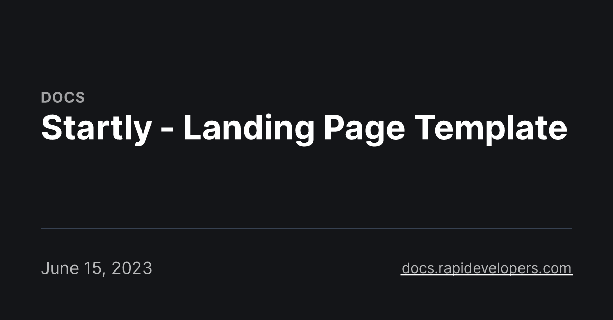 Startly - Landing Page Template