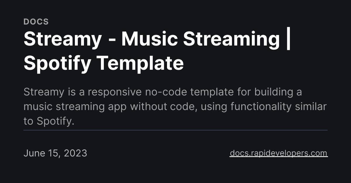 Streamy - Music Streaming | Spotify Template