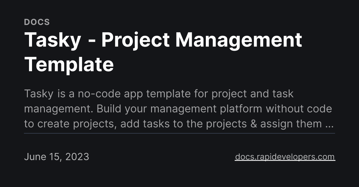 Tasky - Project Management Template