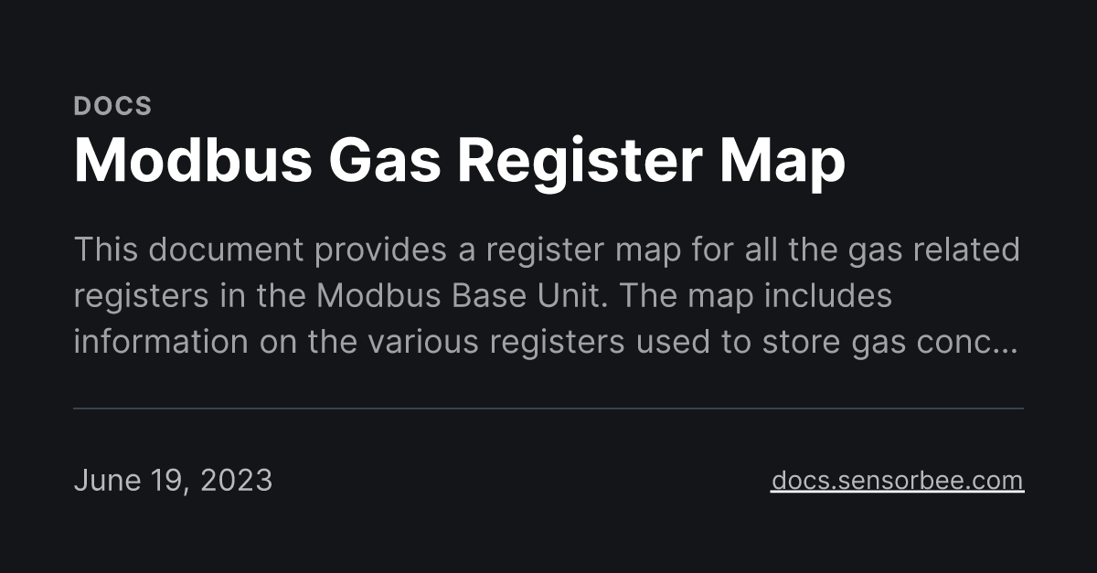 Modbus Gas Register Map
