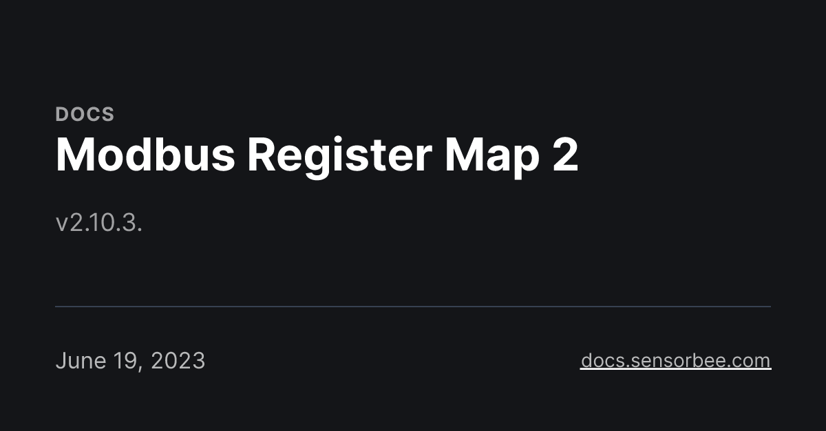 Modbus Register Map 2
