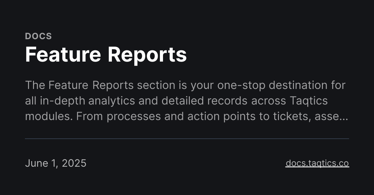 Feature Reports
