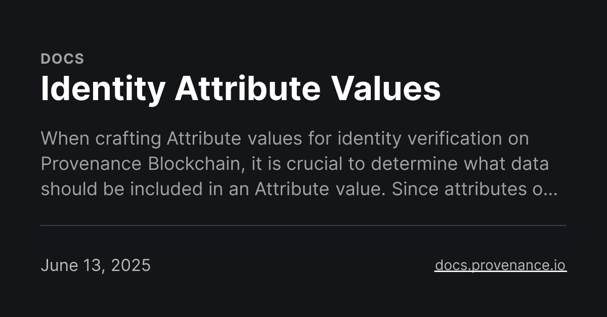 Identity Attribute Values