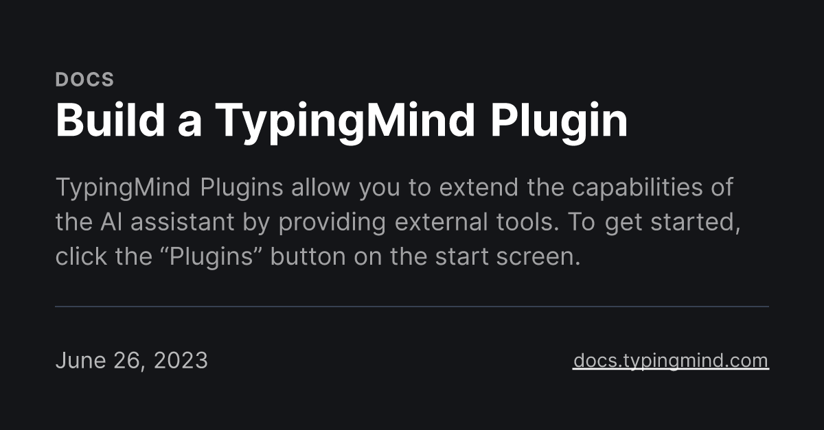 Build a TypingMind Plugin