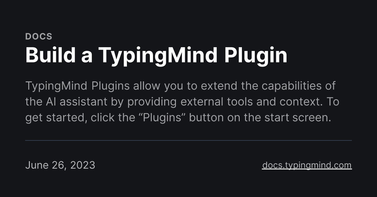 Build a TypingMind Plugin