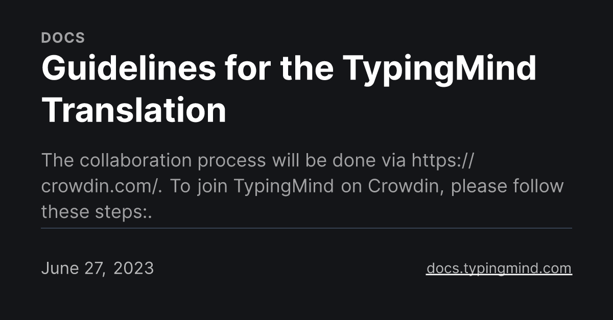 Guidelines for the TypingMind Translation