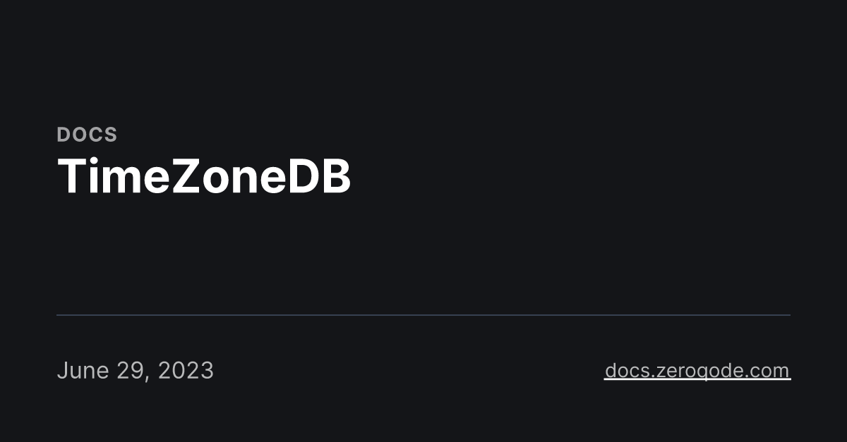 TimeZoneDB