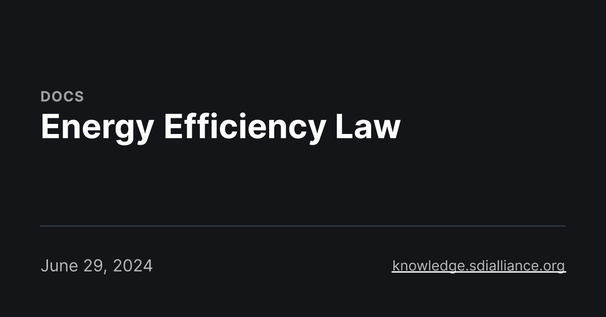 Energy Efficiency Law