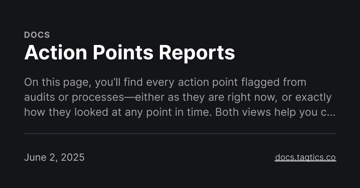 Action Points Reports