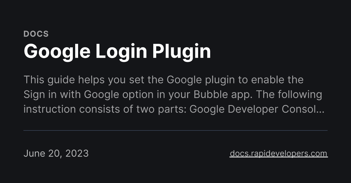 Google Login Plugin