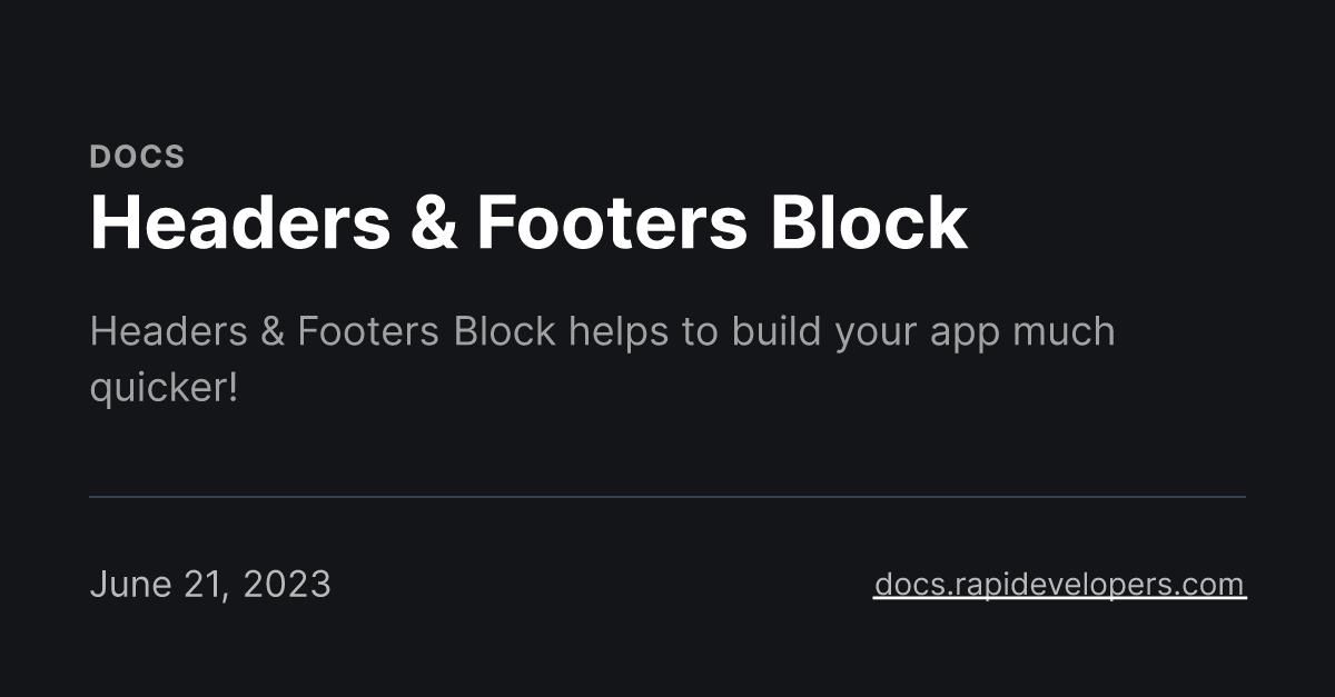 Headers & Footers Block