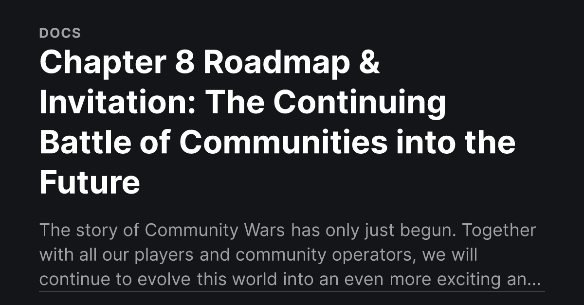 Chapter 8 Roadmap & Invitation: The Continuing Battle of Communities ...