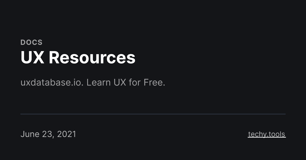 UX Resources