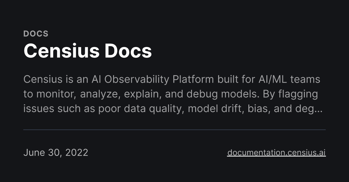 Censius Docs