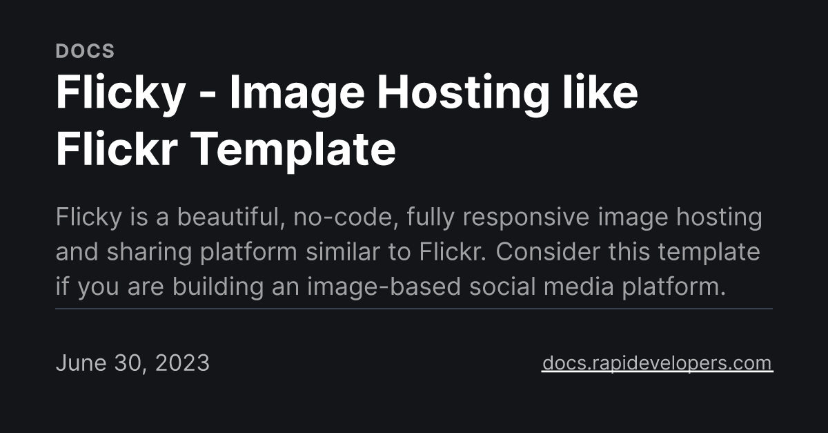 Flicky - Image Hosting like Flickr Template
