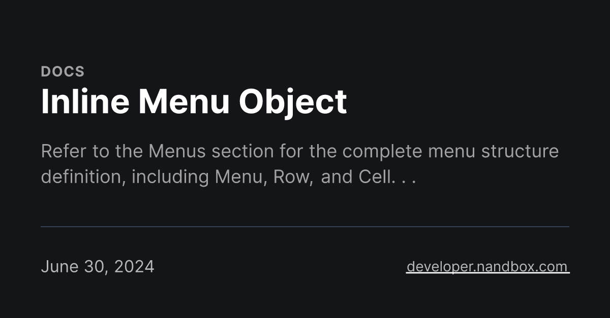 Inline Menu Object