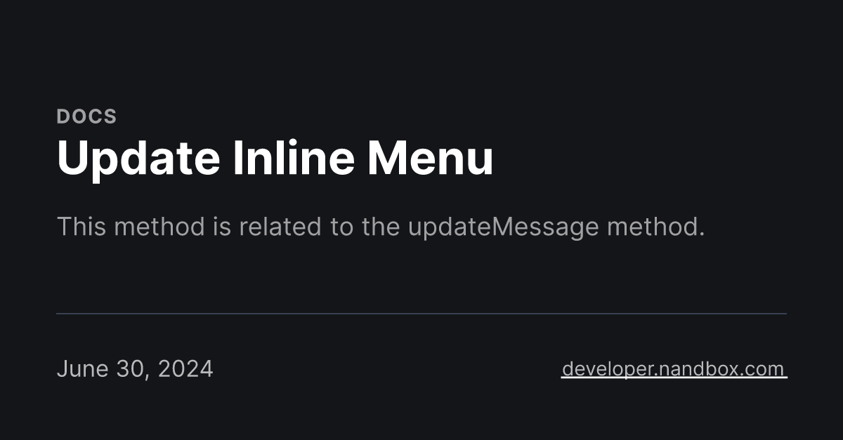 Update Inline Menu