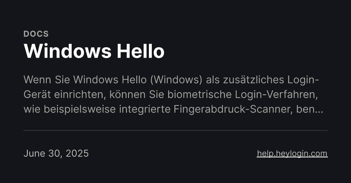 Windows Hello