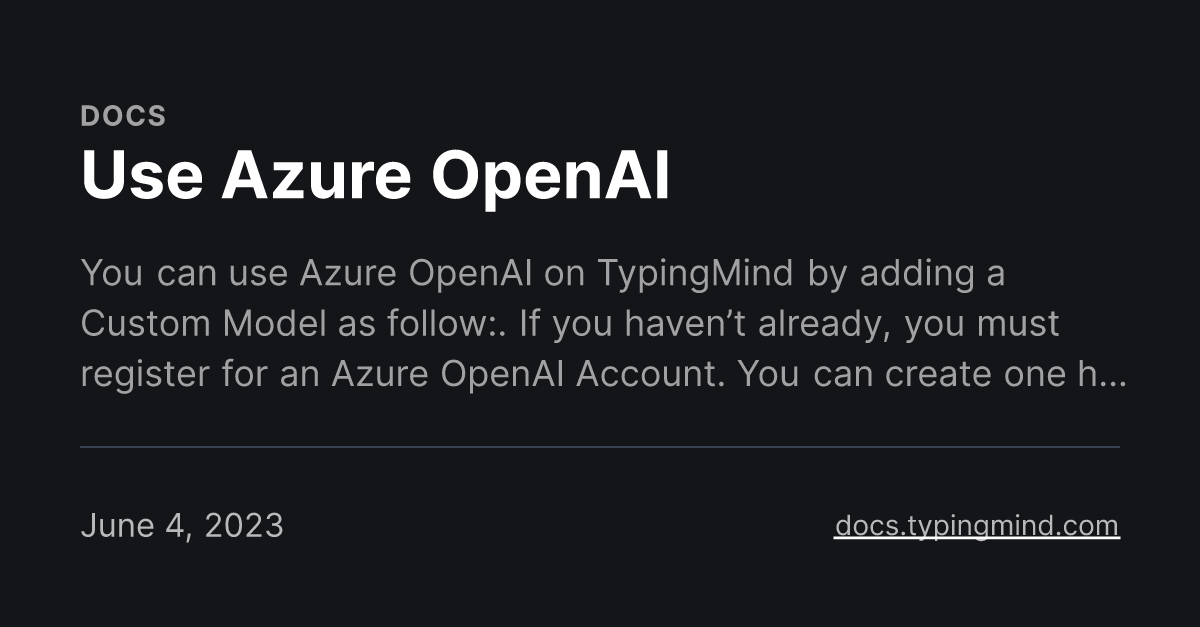 Use Azure OpenAI