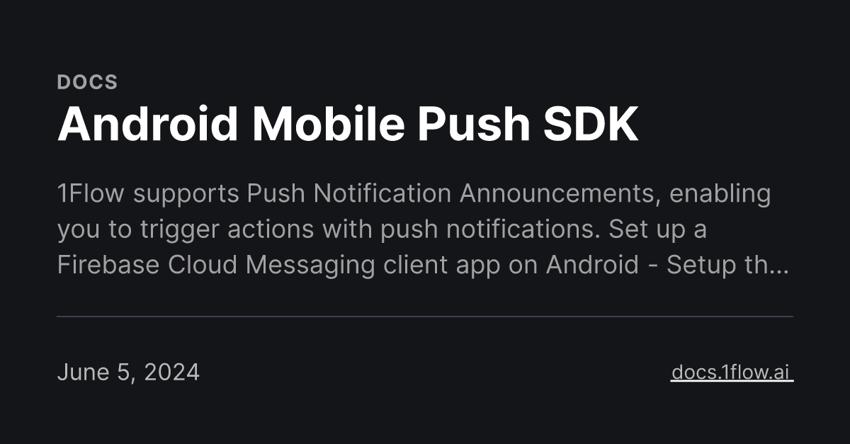 Android Mobile Push SDK