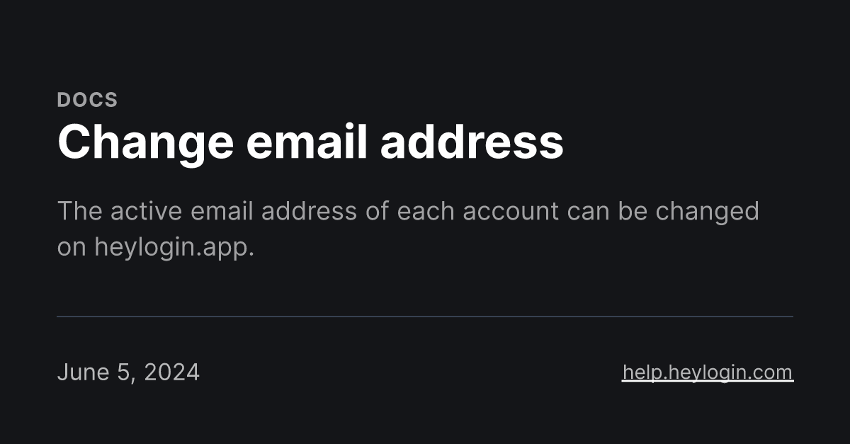Change email address
