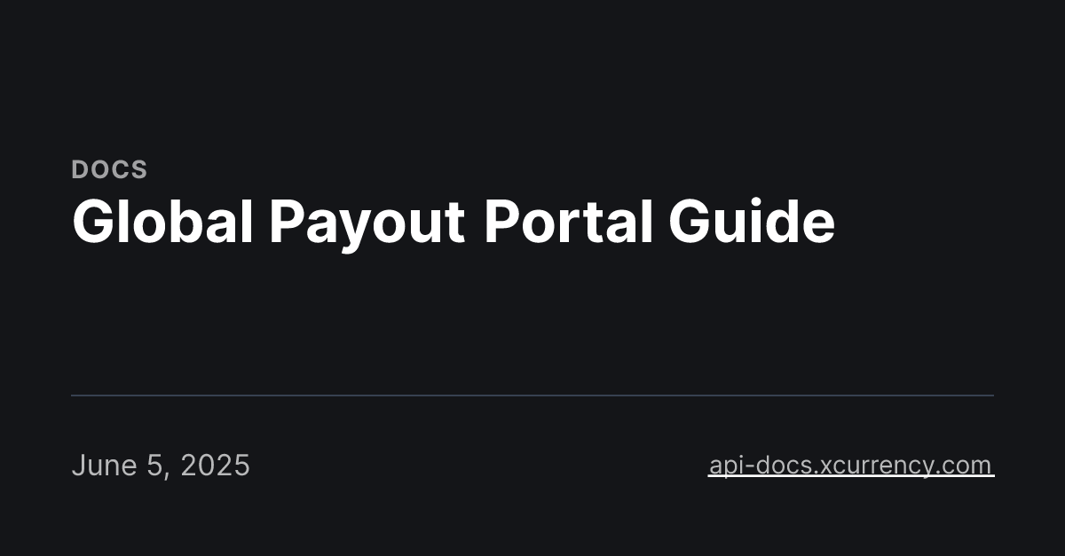 Global Payout Portal Guide