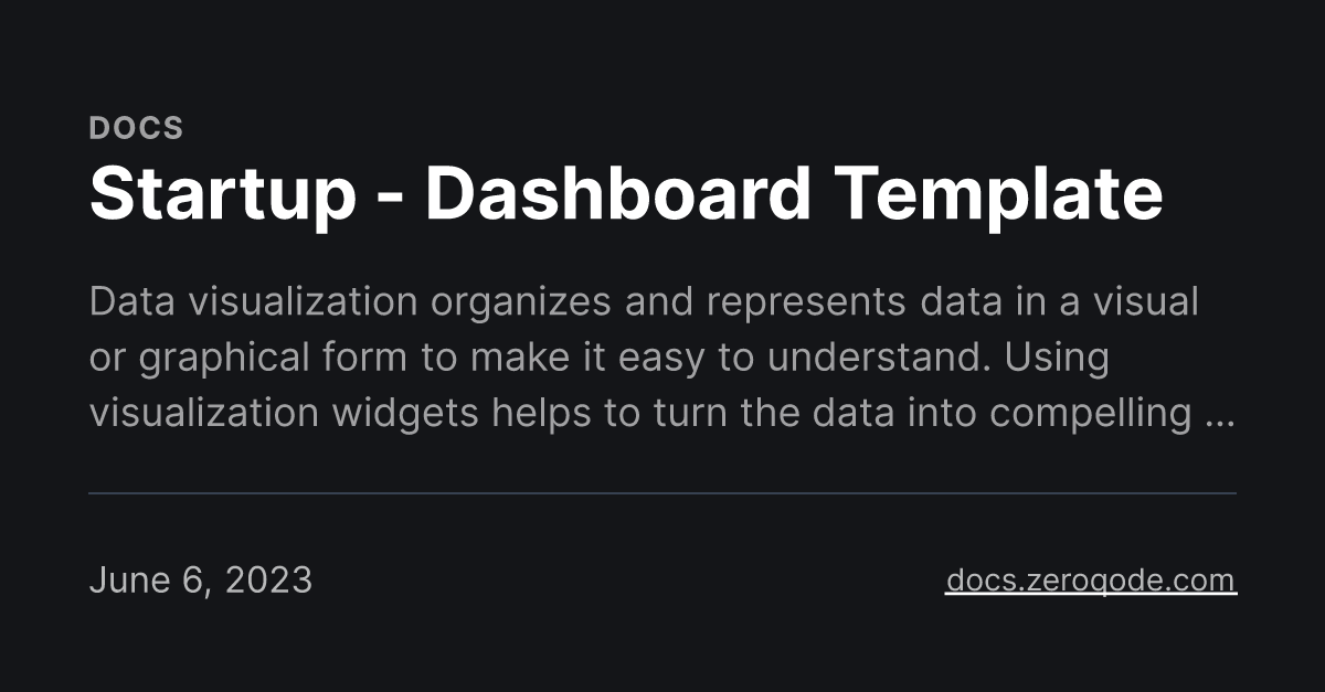Startup - Dashboard Template