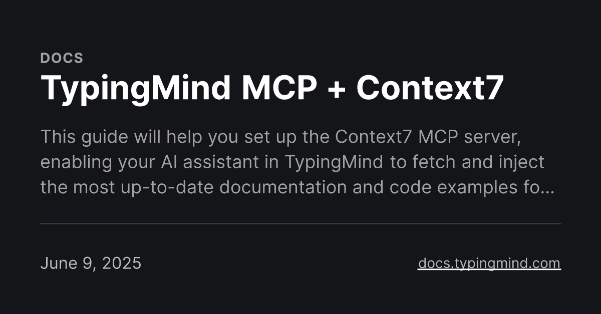 TypingMind MCP + Context7