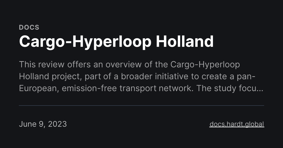 Cargo-Hyperloop Holland