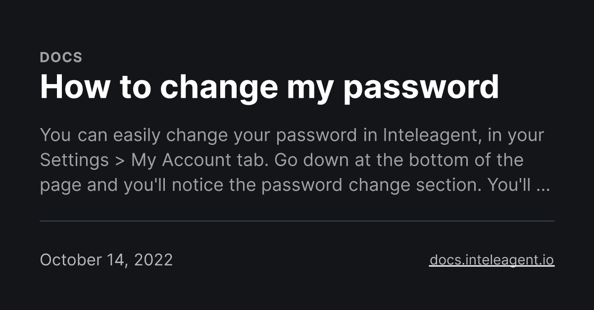How to change my password
