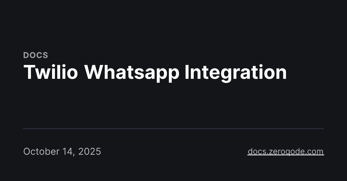 Twilio Whatsapp Integration