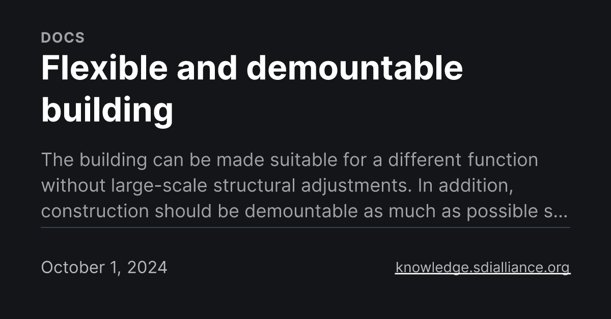 Flexible and demountable building