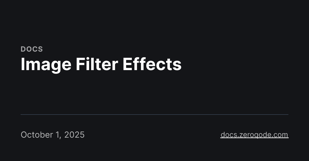 Image Filter Effects
