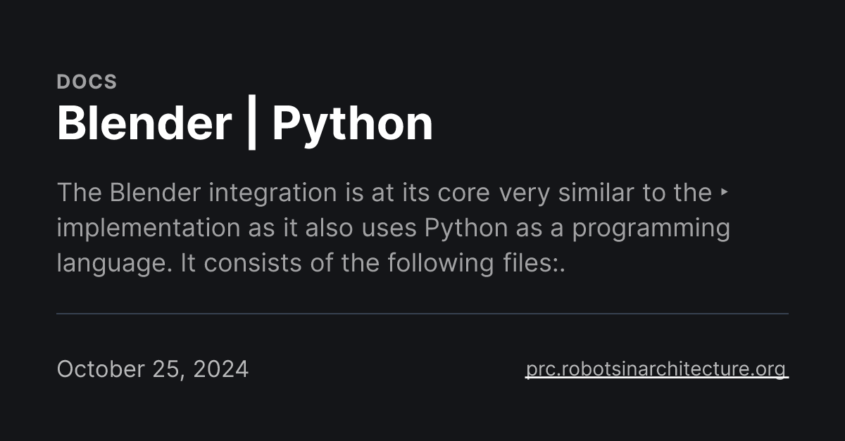 Blender | Python