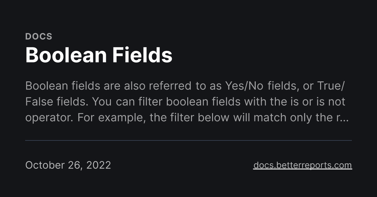Boolean Fields